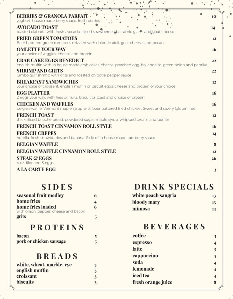 Menu - SALT Bar & Table
